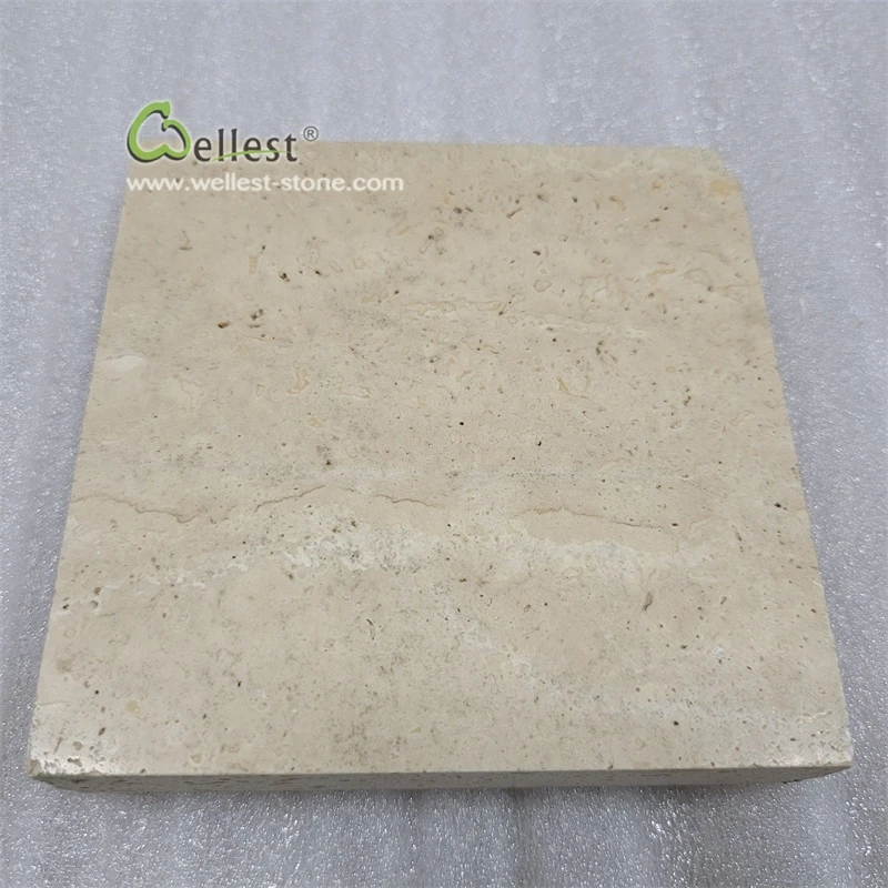 Chinese Outdoor Paver Modern French Pattern Beige Travertine Stone ...