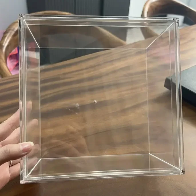 Clear Acrylic Boxes With Lid Acrylic Storage Cube Containers Plastic Square Boxes 20x20x12.5cm ...