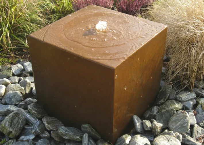 Square Water Fountain for Garden Feature - Corten Steel