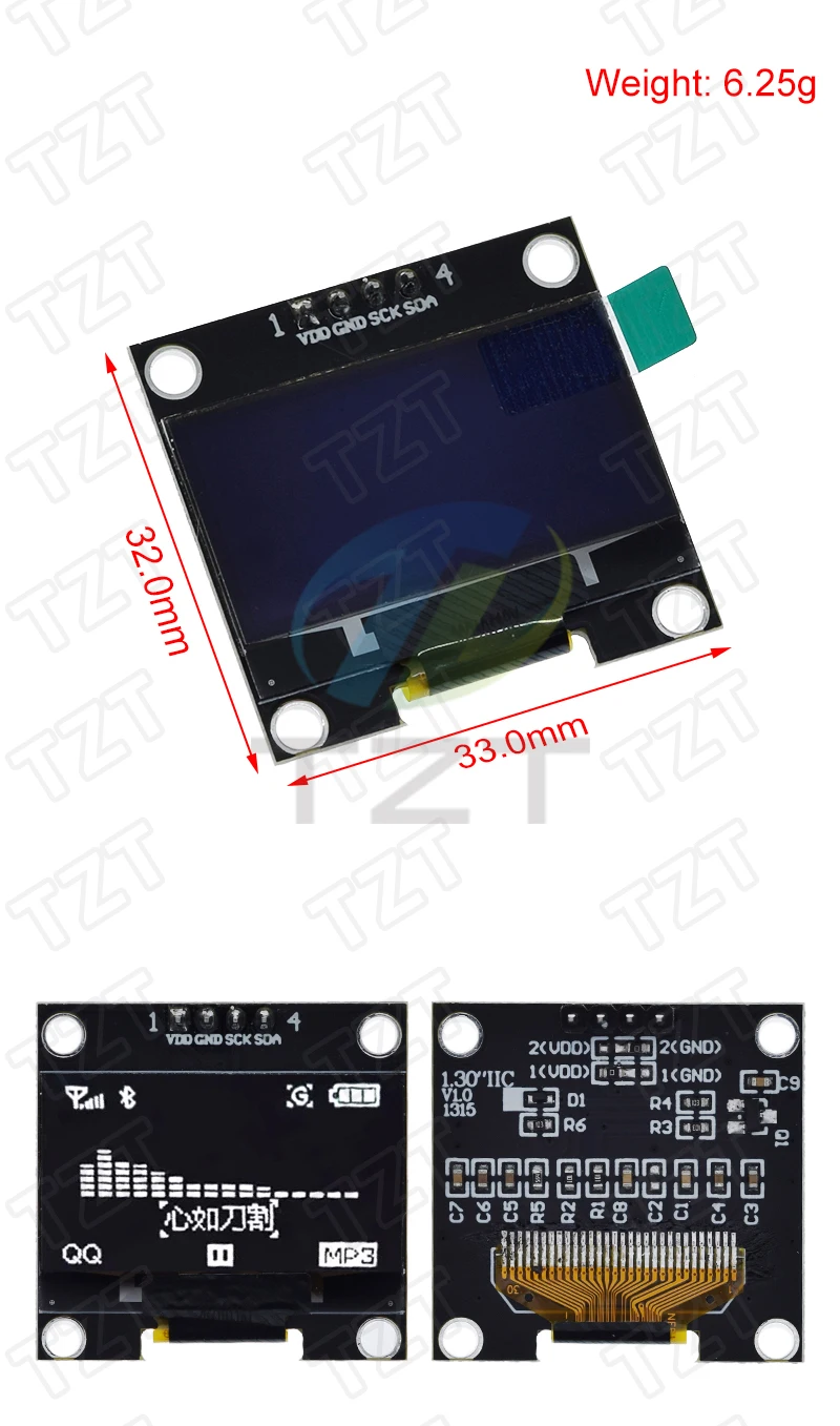 1.3 inch oled IIC Serial White OLED Display Module 128X64 I2C SSD1306 ...