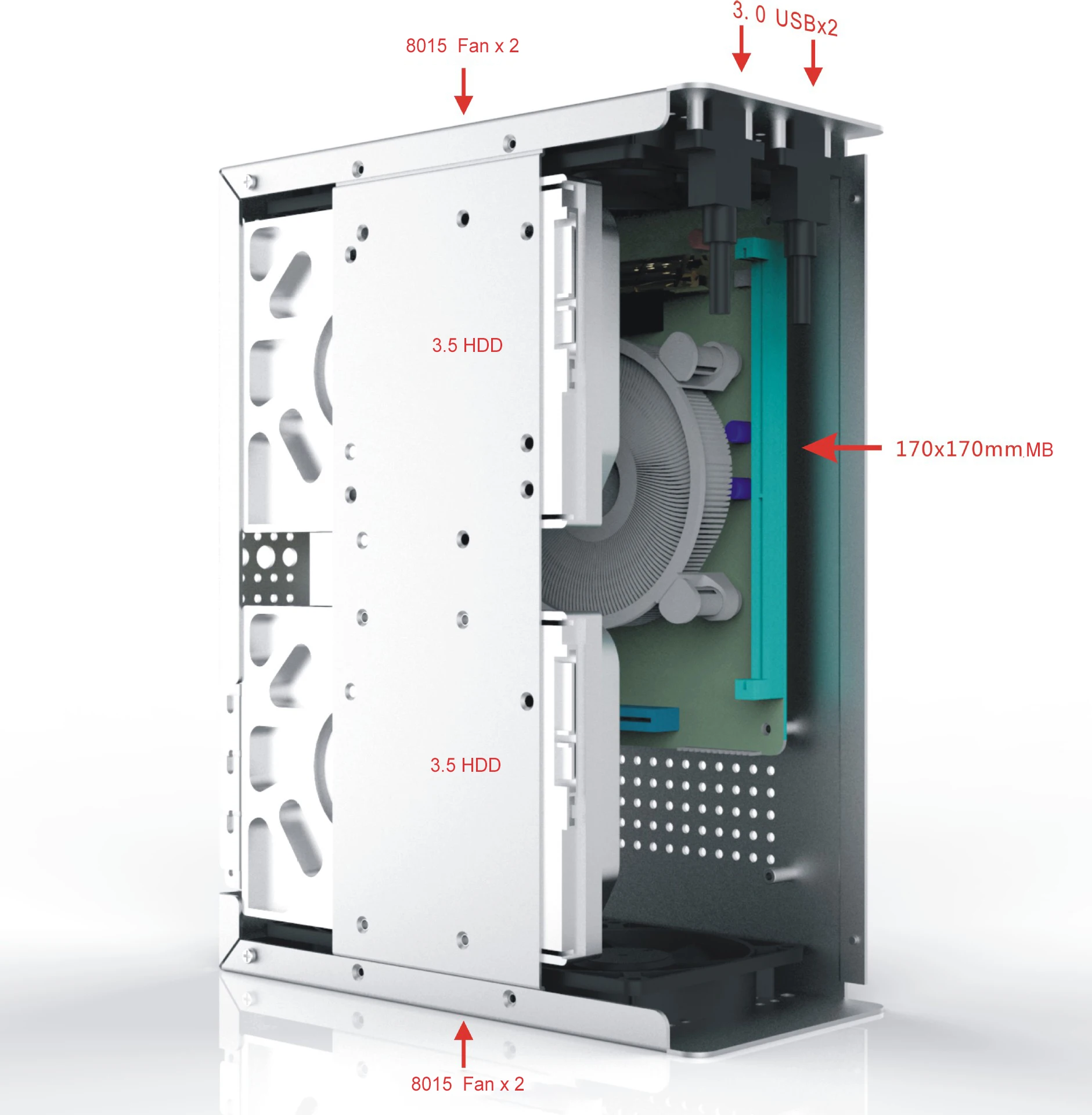 Rgeek Aluminum ITX MATX PC Case - Ideal for Small Form Factor
