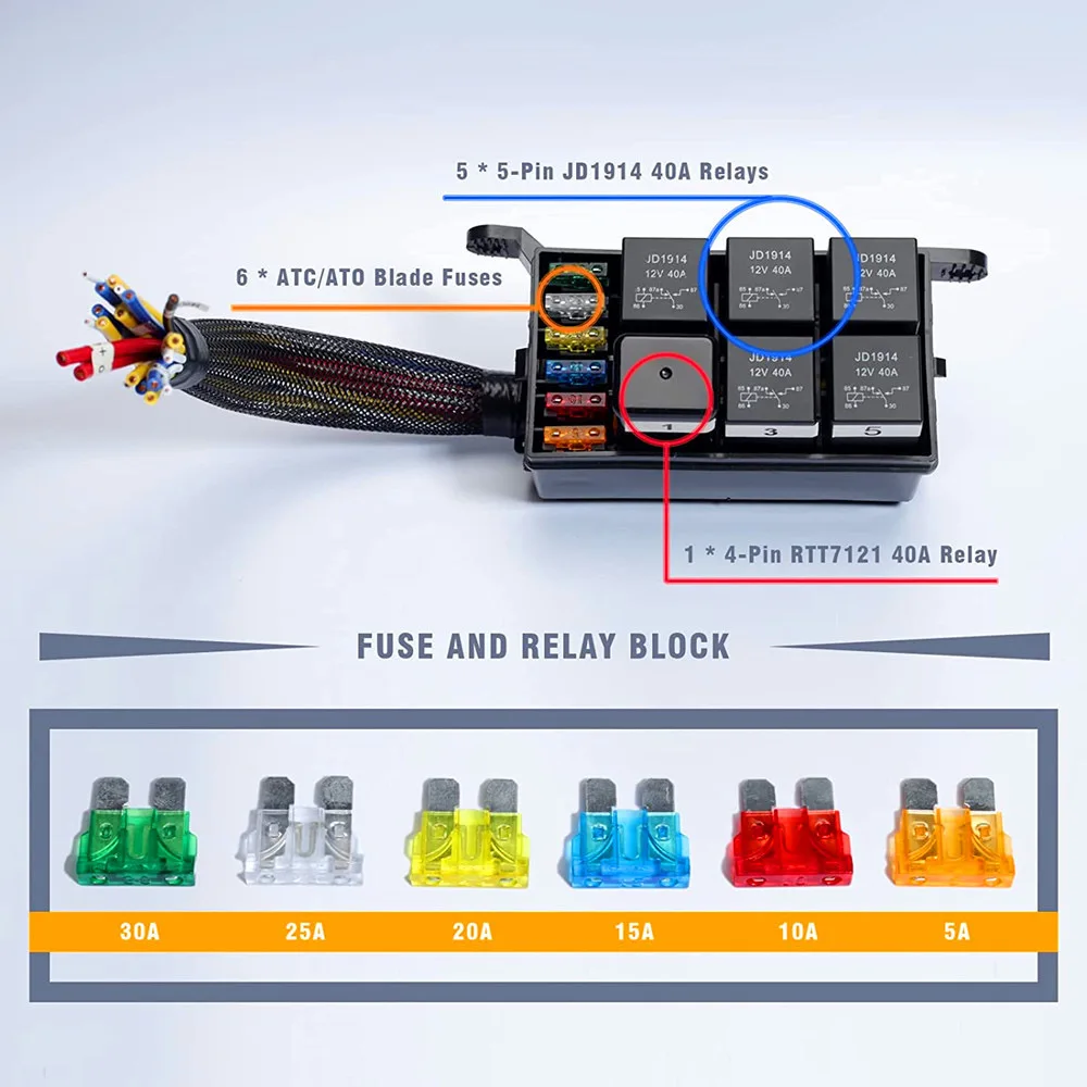 6 Way Fuse and Relay Box - Reliable 12V Automotive Solution