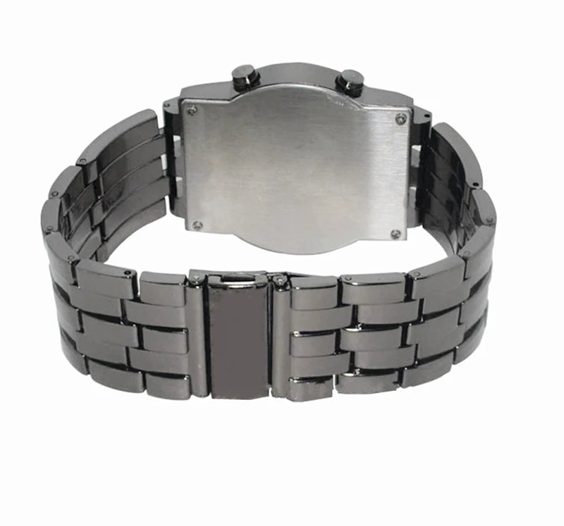 Luxury Men's Stainless Steel Watch with LED Display