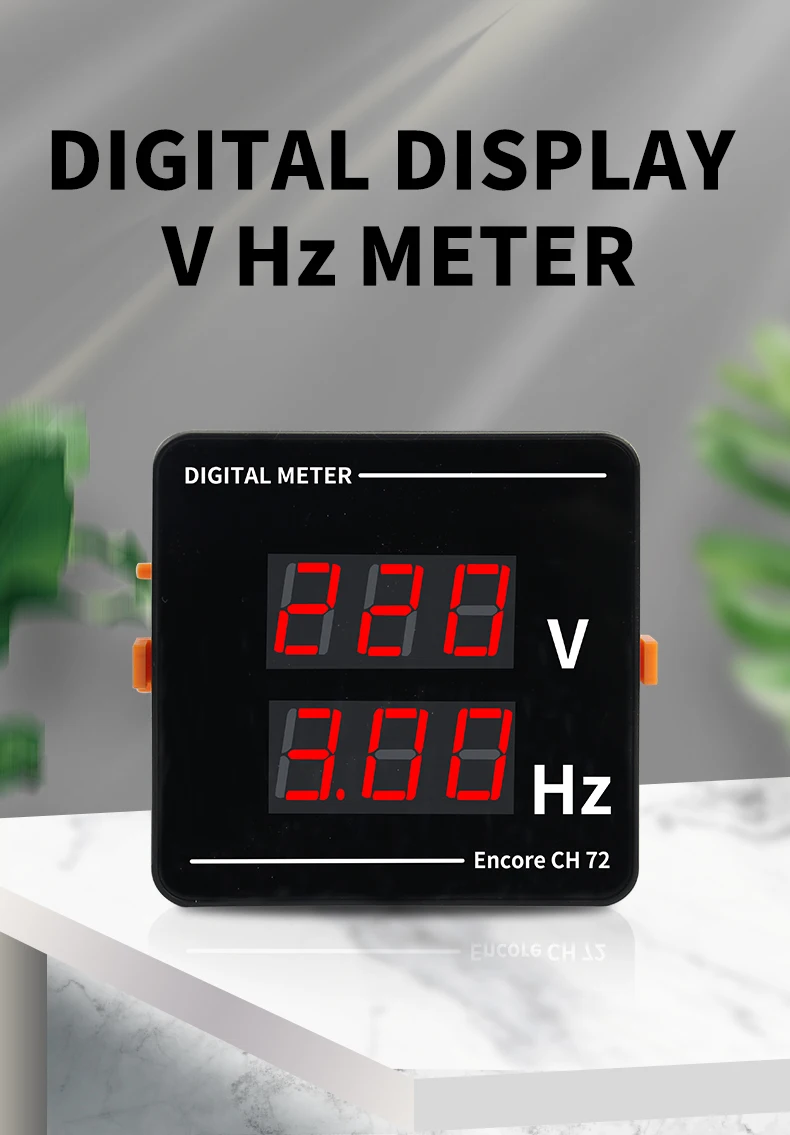 72*72mm Digital Voltage Hertz Meter Power Frequency Combination Meter ...