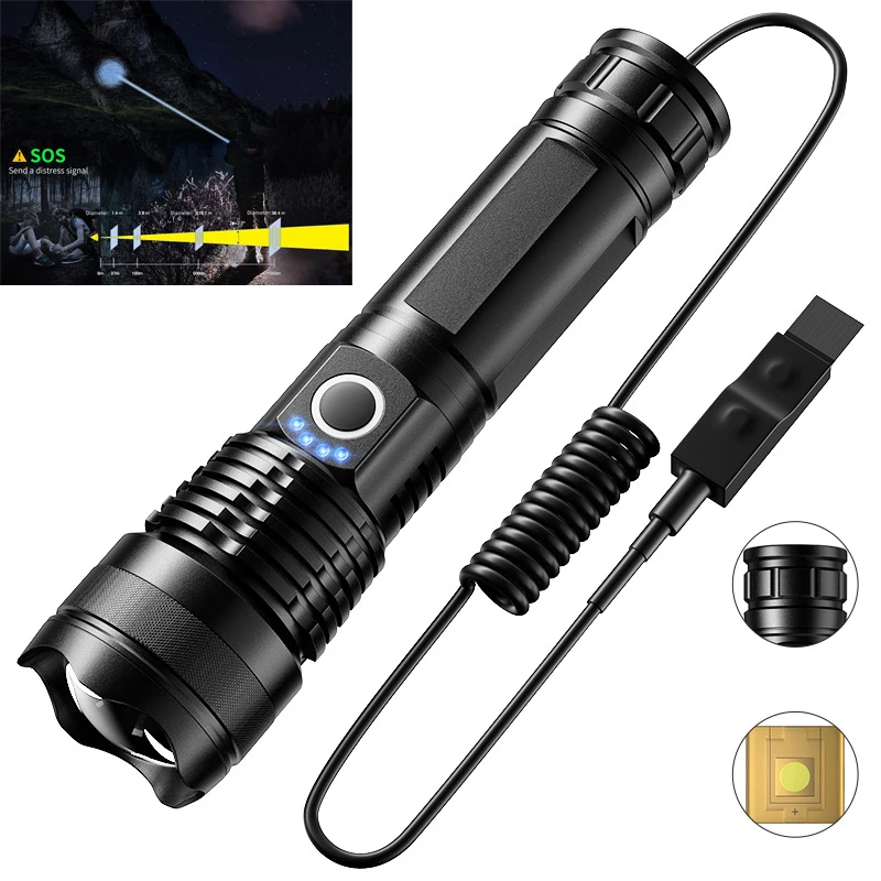 100000 Lumen 4-mode 3000m Gun Breech White Lazer Light Rechargeable Usb ...