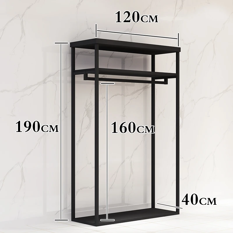 Modern Clothing Rack With 2 Shelves Free-standing Garment Rack Heavy ...