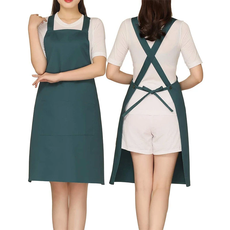 Durable Kitchen Aprons with Cross Back and Logo Printing
