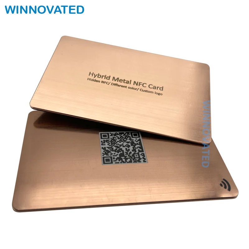 Printable Luxury Hybrid Digital Business NFC Cards Metal 24k Gold