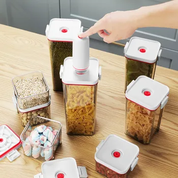Kitchen Airtight Vacuum Food Storage Boxes Bins Fresh-keeping Jar ...