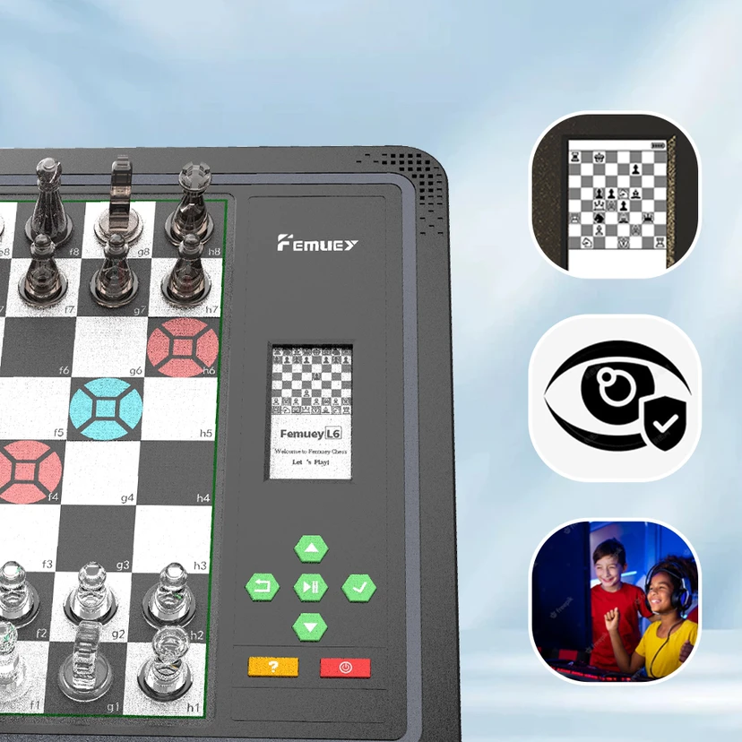 AI Electronic Chess Board Game with Luxury Crystal Pieces