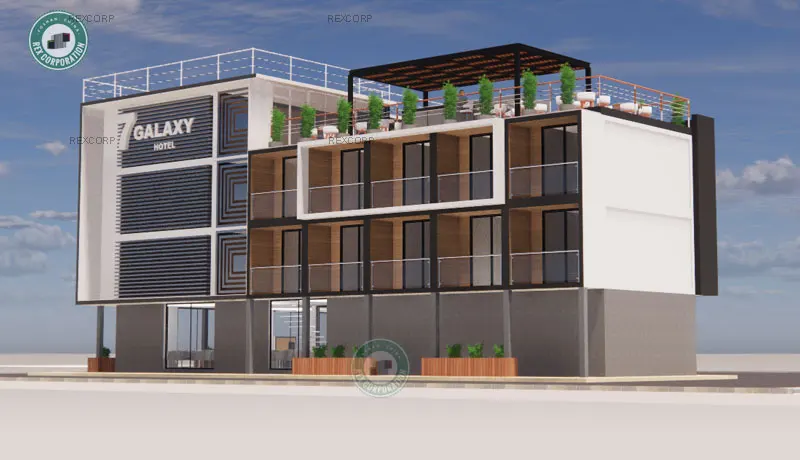 4 Storey 7 Galaxy Luxury Hotel - Premium Container Modular