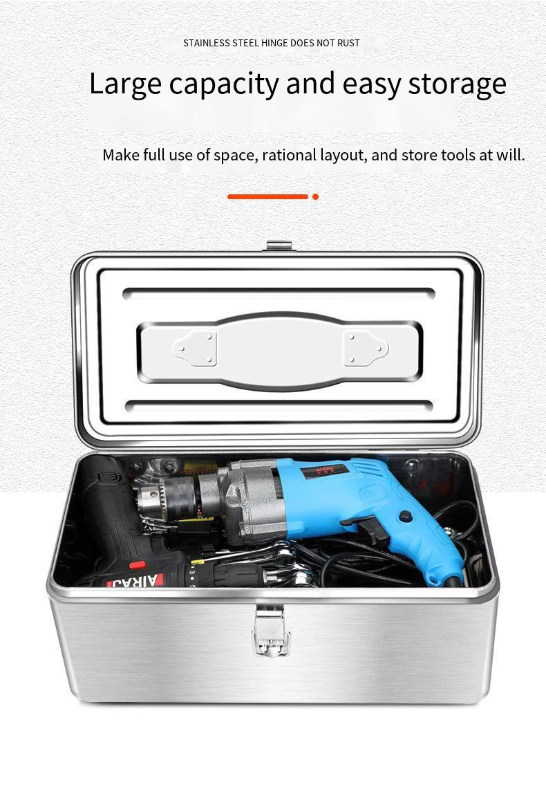 Portable Professional Tool Chest Heavy Duty Metal Lockable Toolbox for ...