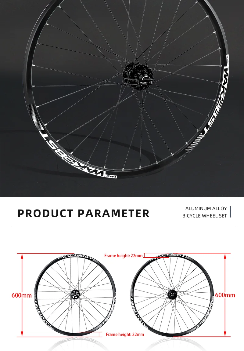 WAKE Bicycle Spoke Wheel Rim Lightweight 26 27.5 29 Inch Mountain Bike ...