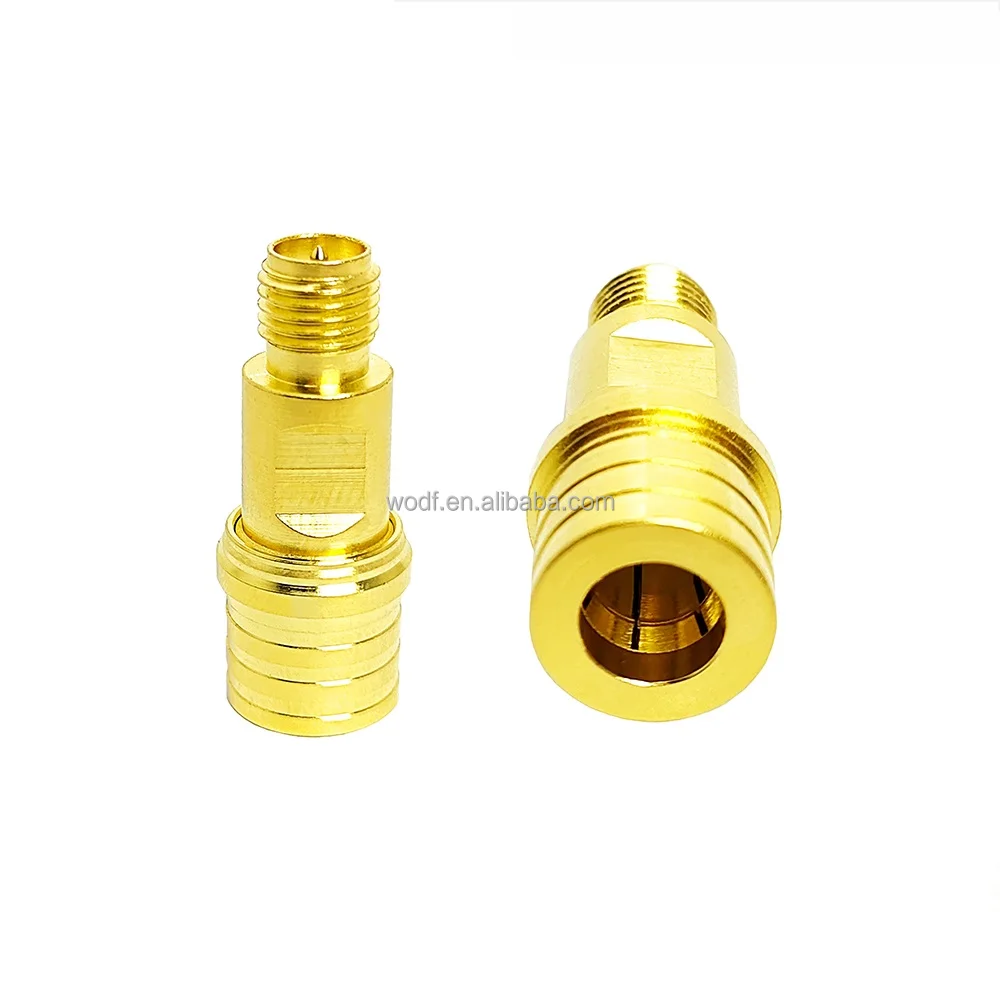 RF Coaxial Reverse Polarity RP SMA Female Male Pin Jack to QMA Male Plug Gold Plated Brass ...