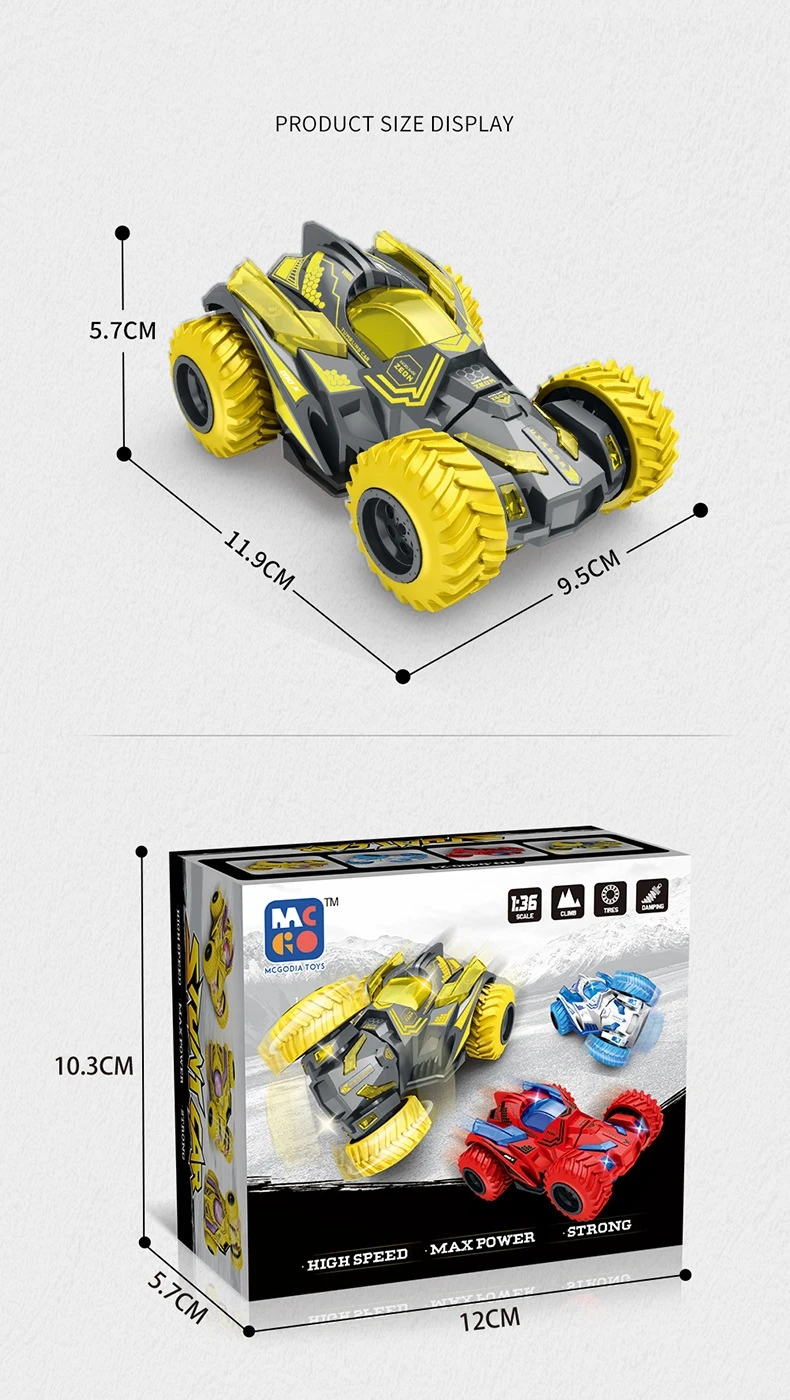 Twist Roll Double-Sided 4WD Friction Toy Car for Kids - OEM