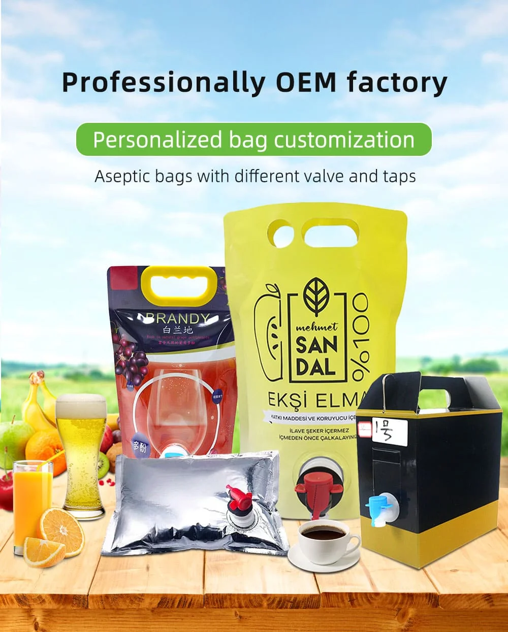 Custom 5ltr Plastic Juice Package Containers Wine Bag 5l Brew Coffee ...