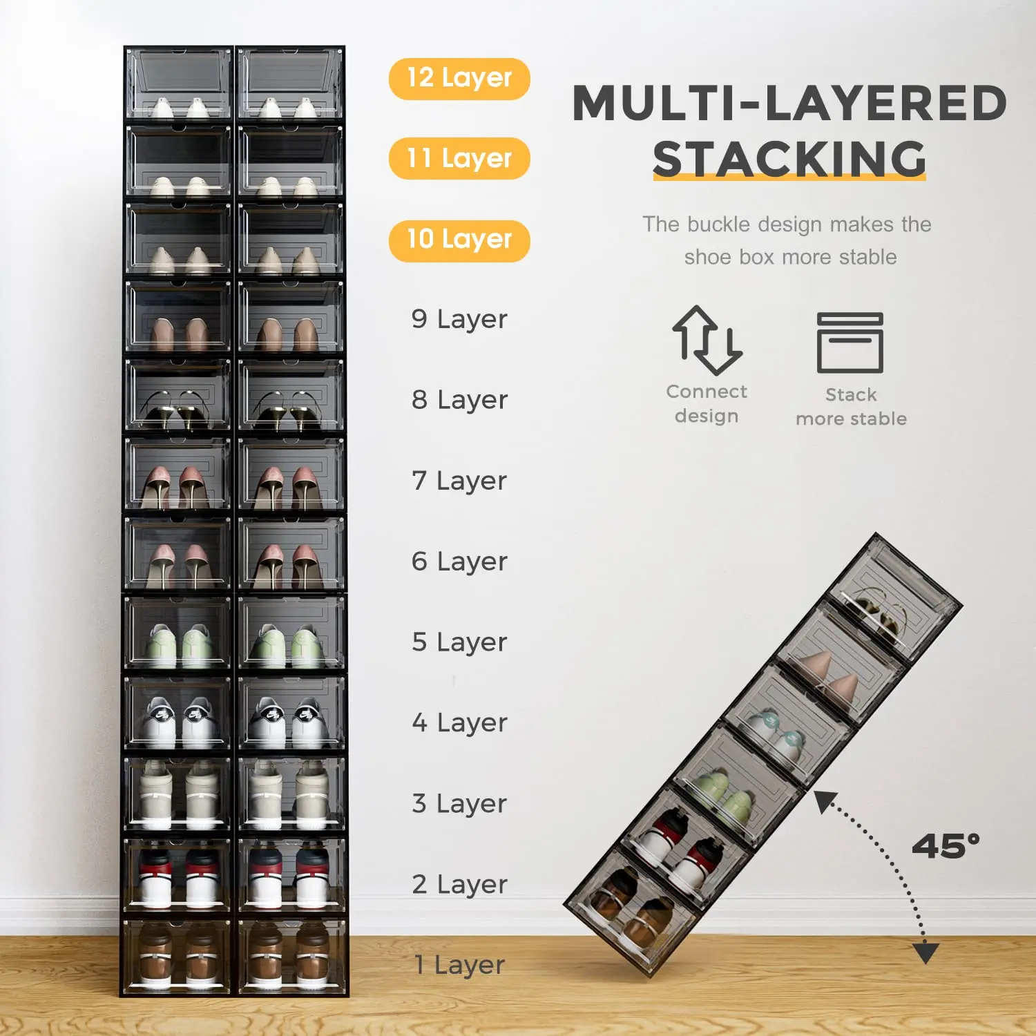 Pinkpum Shoe Storage Boxes - Space-Saving Sneaker Holders