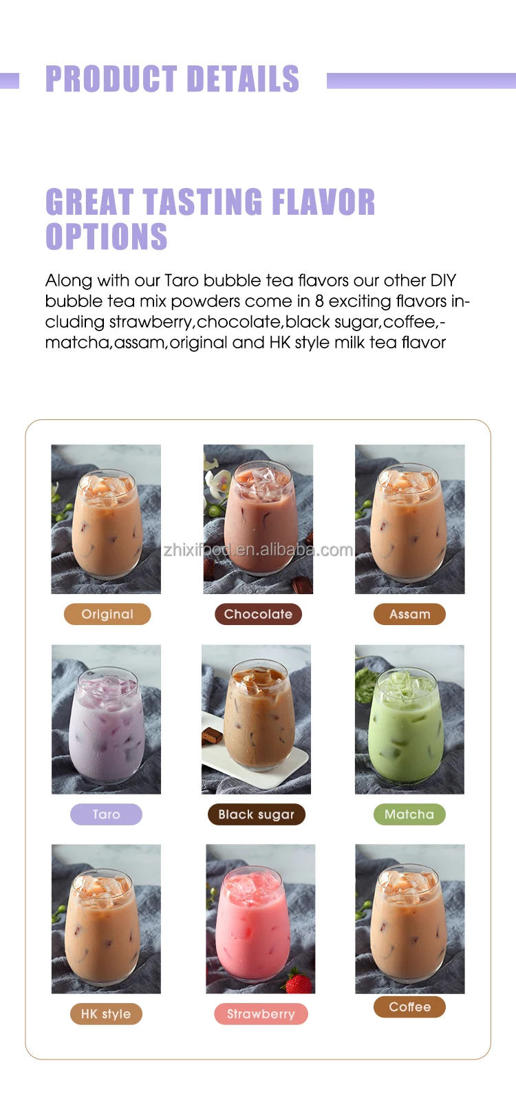 1kg Instant Taro Flavor Milk Tea Powder - Double Happiness