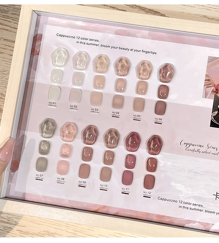 Cappuccino 12 Colors Jelly Ice Translucent Nail Gel Polish Set 4d Solid ...