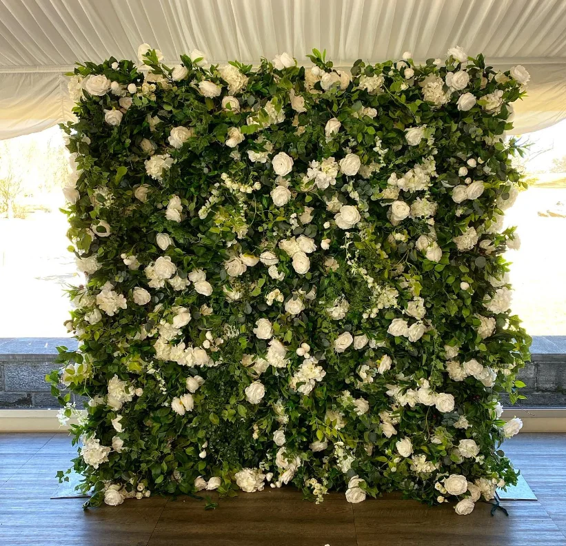 Green Flower Wall Backdrop - Perfect for Weddings & Events