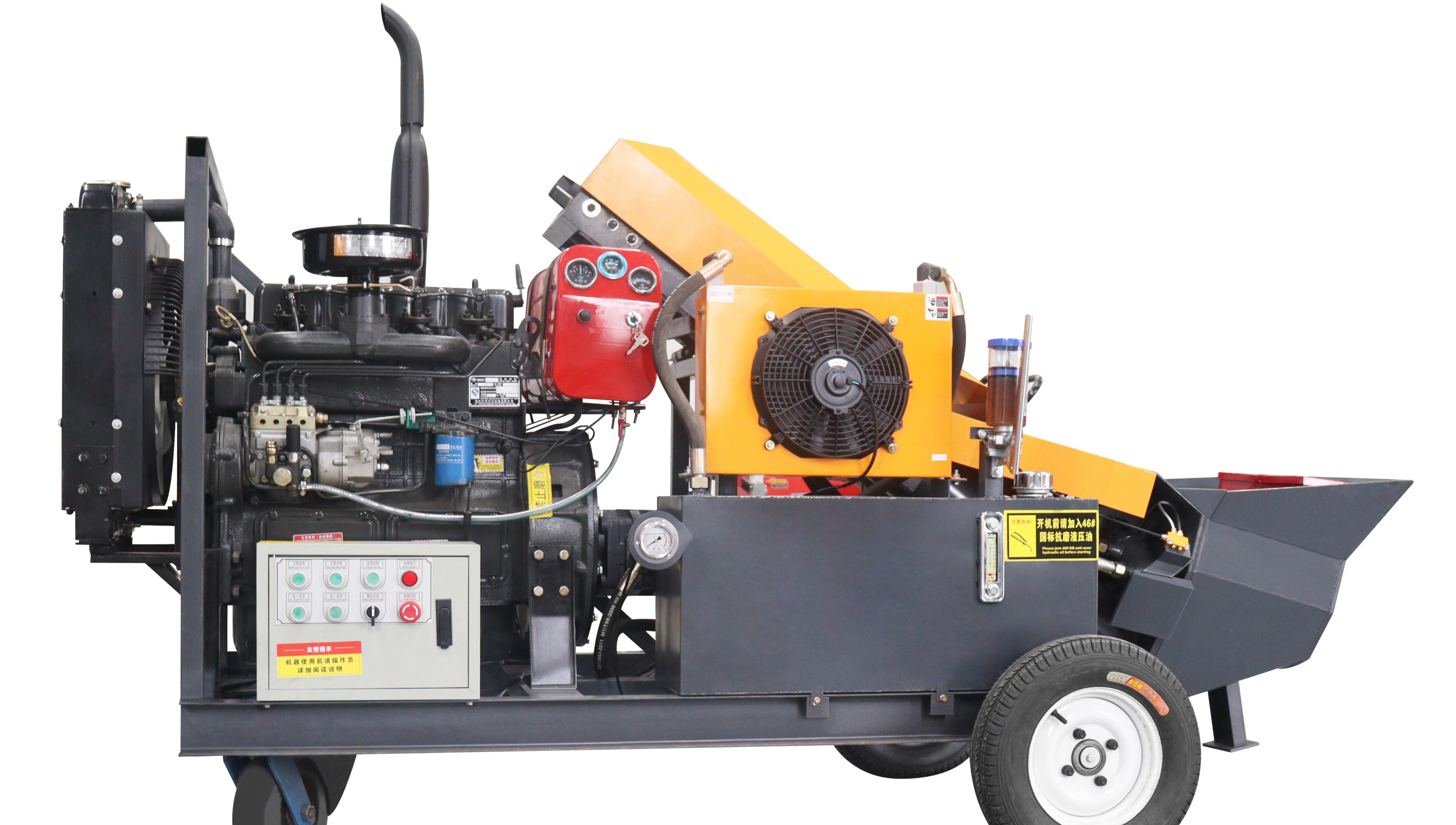 Diesel 63kw Inclined Secondary Structure Pump Concrete Delivery Pump ...