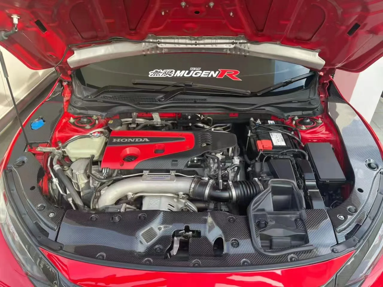 Enhance Cooling with Carbon Fiber Radiator Plate for Honda Type R