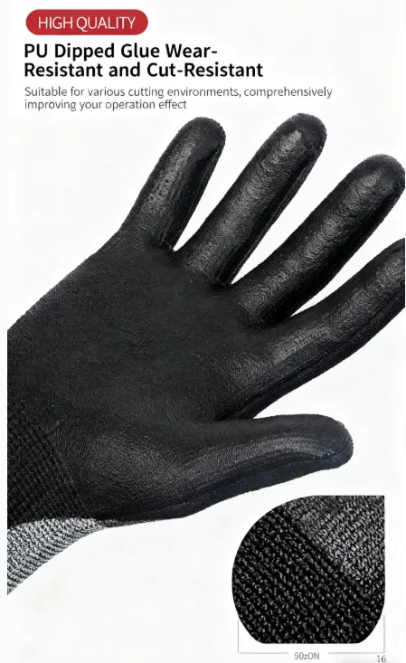 Certified Great Grip Nitrile Coated Construction Gloves Level C Anti ...