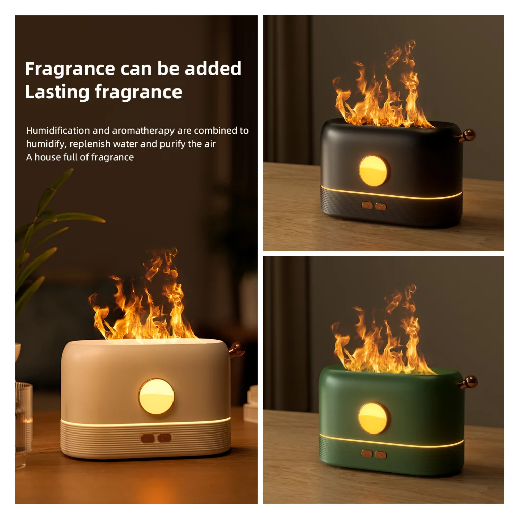 Oem 3 Colorful Flame Light Diffuser 200ml Fragrance Ultrasonic Cool ...