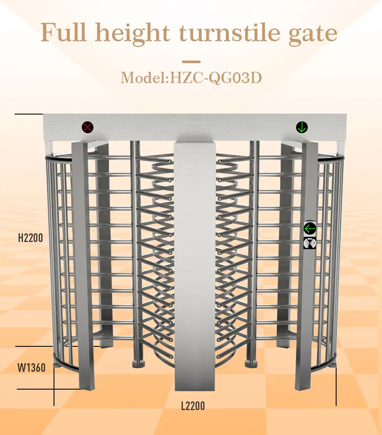 Full Height Turnstile with RFID Reader - Secure Access Control
