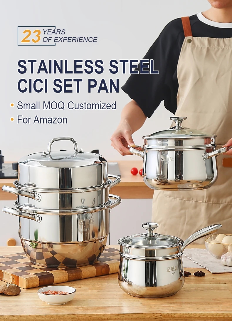 High Quality Stainless Steel Home Restaurant Hotel Three-piece Pot Set ...