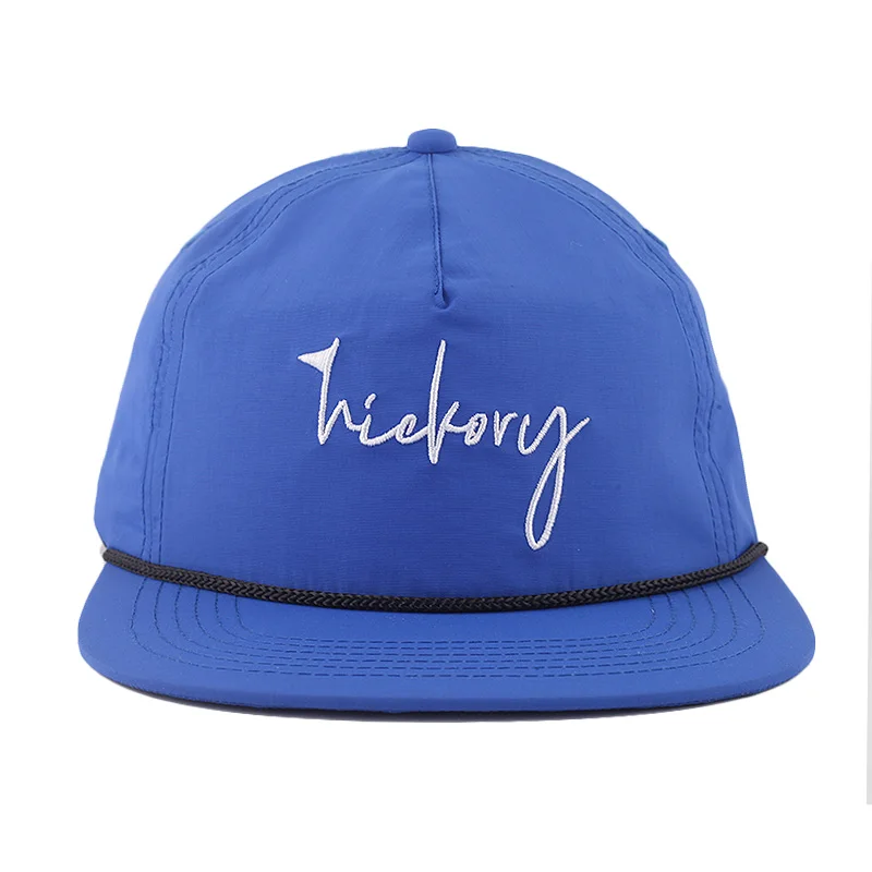 Custom Flat Bill 5 Panel Unstructured Nylon Rope Snapback Hats - Buy ...