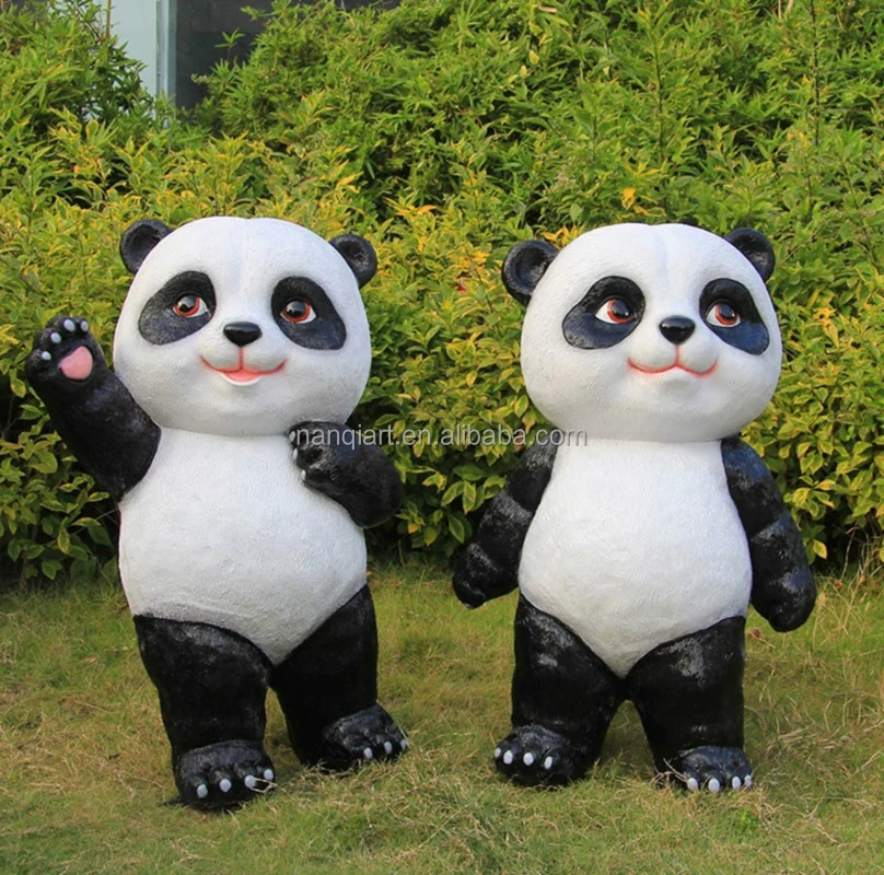 Realistic Life-size Cartoon Panda Statue Outdoor & Home Decoration Life ...