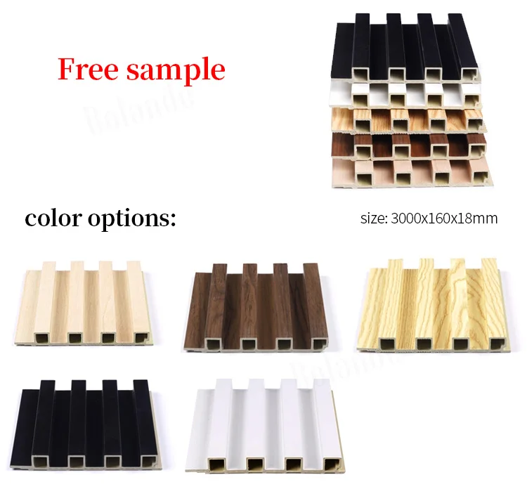 Indoor Wooden Plastic Composite Fluted Corrugated Slats Seamless ...