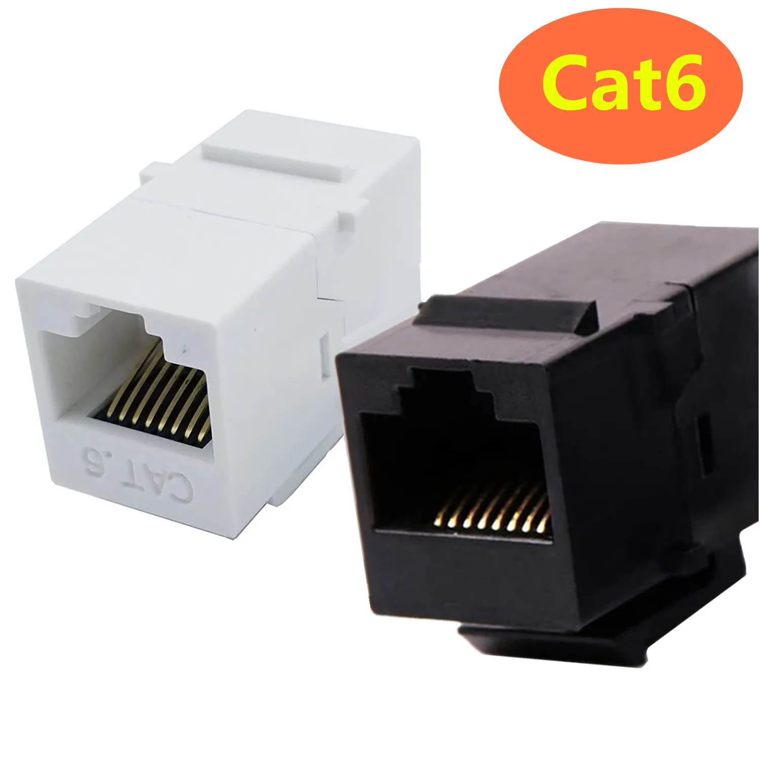 CAT6 RJ45 Keystone Jack Female Coupler Insert Snap-in Connector Socket ...