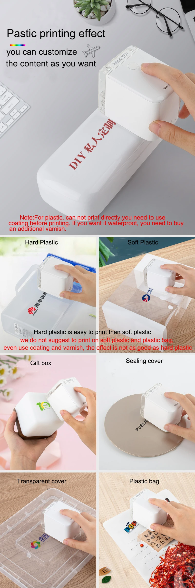 Mbrush Handheld Color Printer Portable Mini Inkjet Printer Tattoo Logo ...