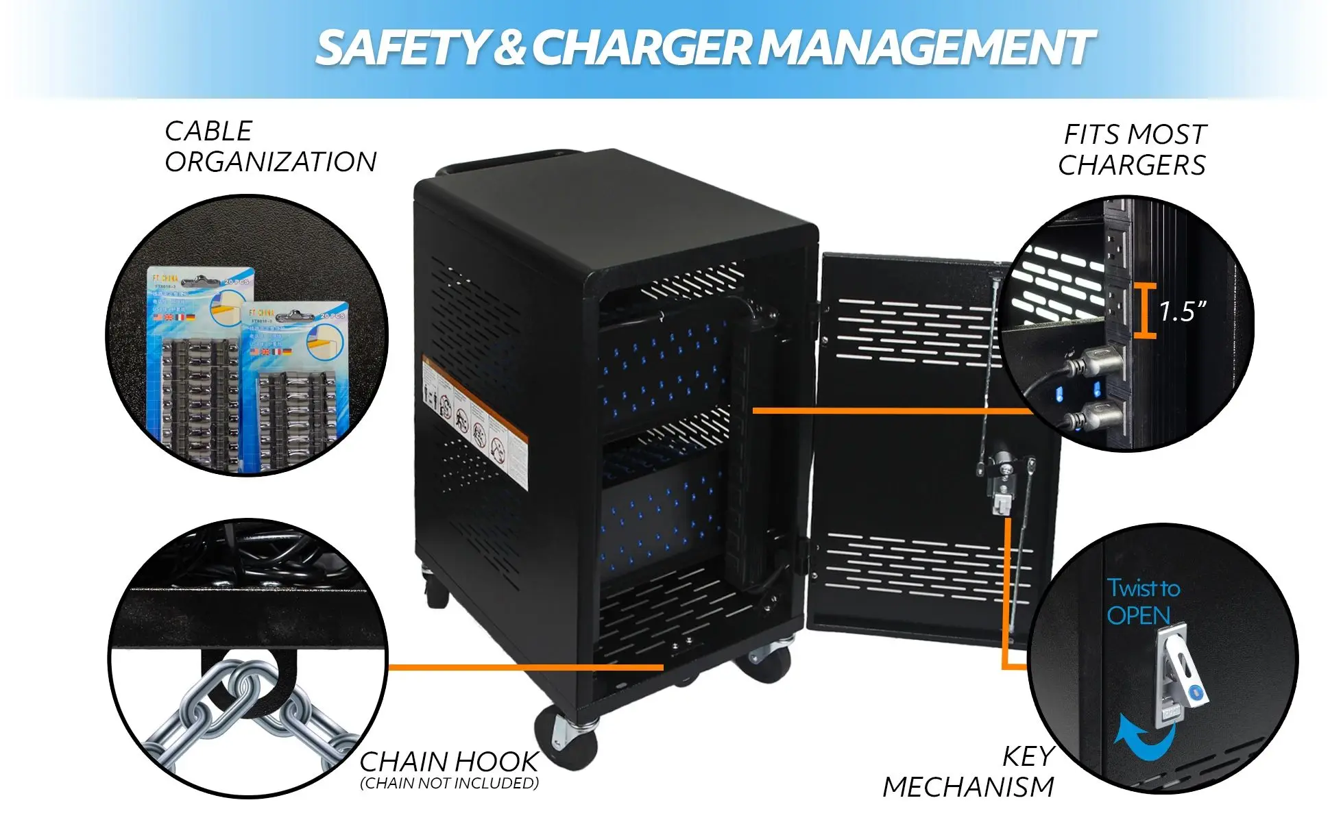 Smart Charging Station K12 School Charging Cart For 20 Laptops Ipads ...