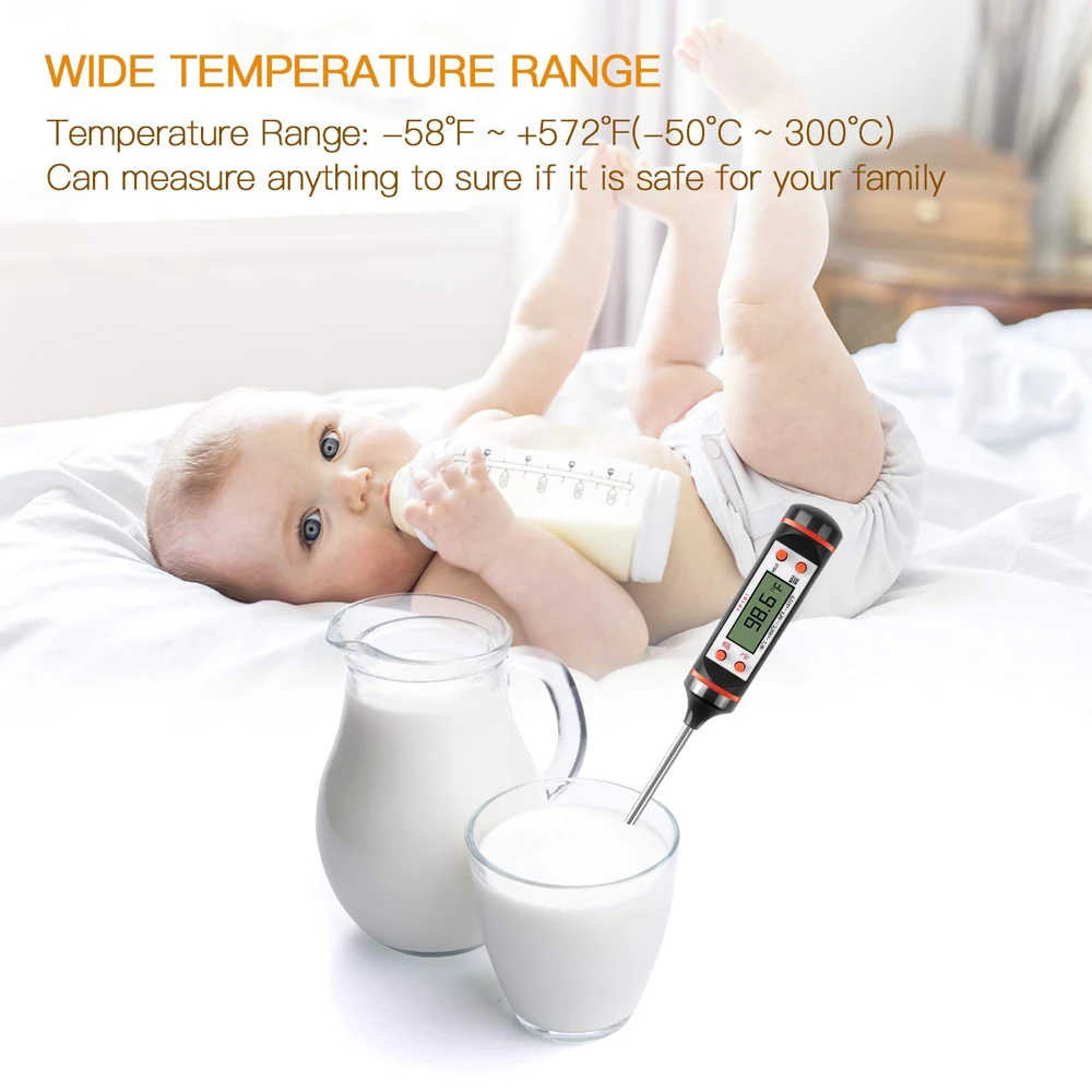 Temperature Probe Food Instant Read Meat Cooking Thermometer Bbq ...