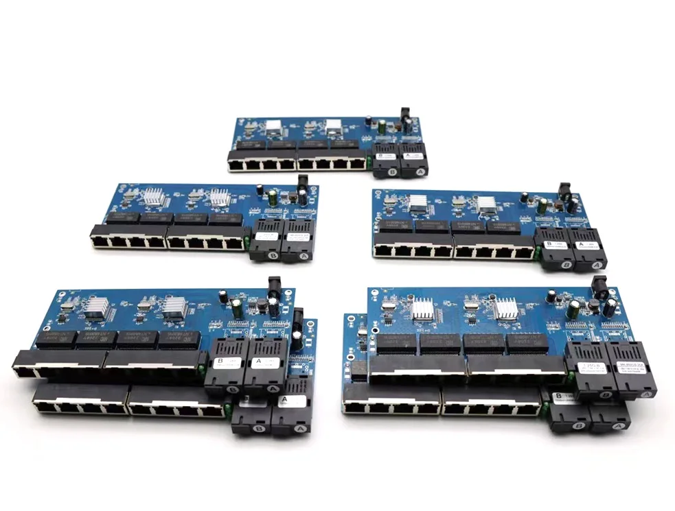 Gigabit 2 Fiber Ports 8 Lan Ports - Reverse POE PCBA SC Connector