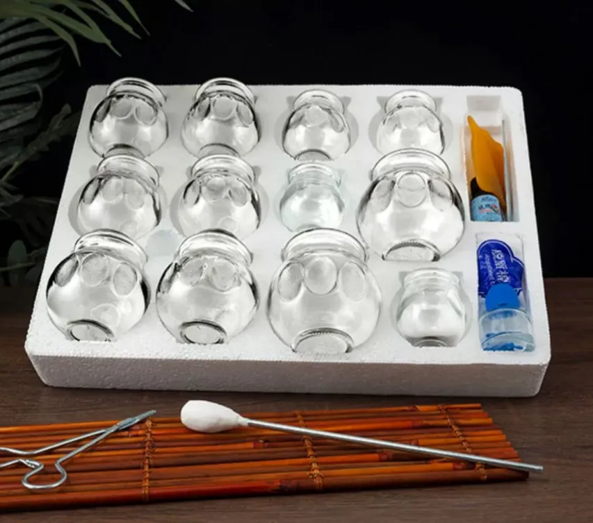 Glass Cupping Cup 12 Or 14set Foam Box Packaging With Free ...