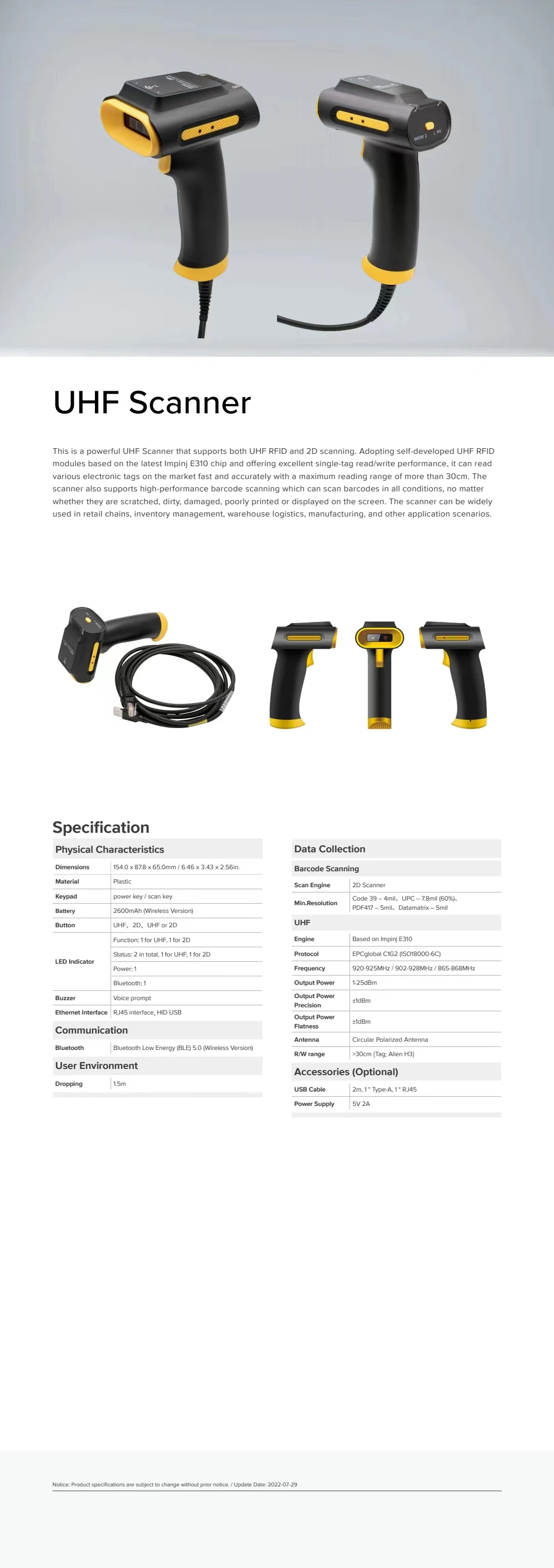 Chainway Sr160 Uhf Rfid Reader Handheld Usb Scanner Based On Impinj ...