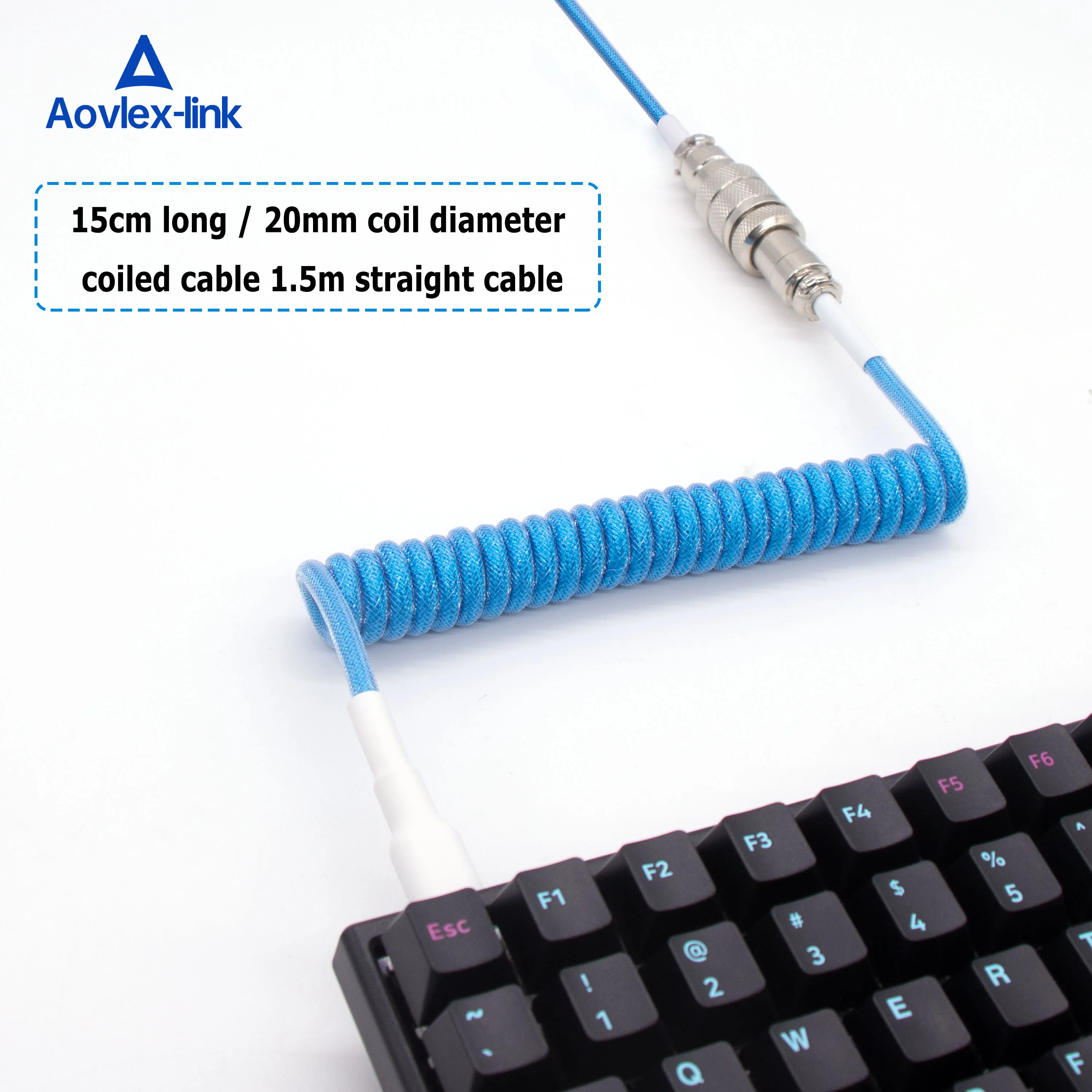 Aviator Connector With Color Keyboard Coiled Cable Custom Keyboard ...
