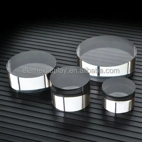 Custom Clear Round Block Solid Acrylic Display Riser