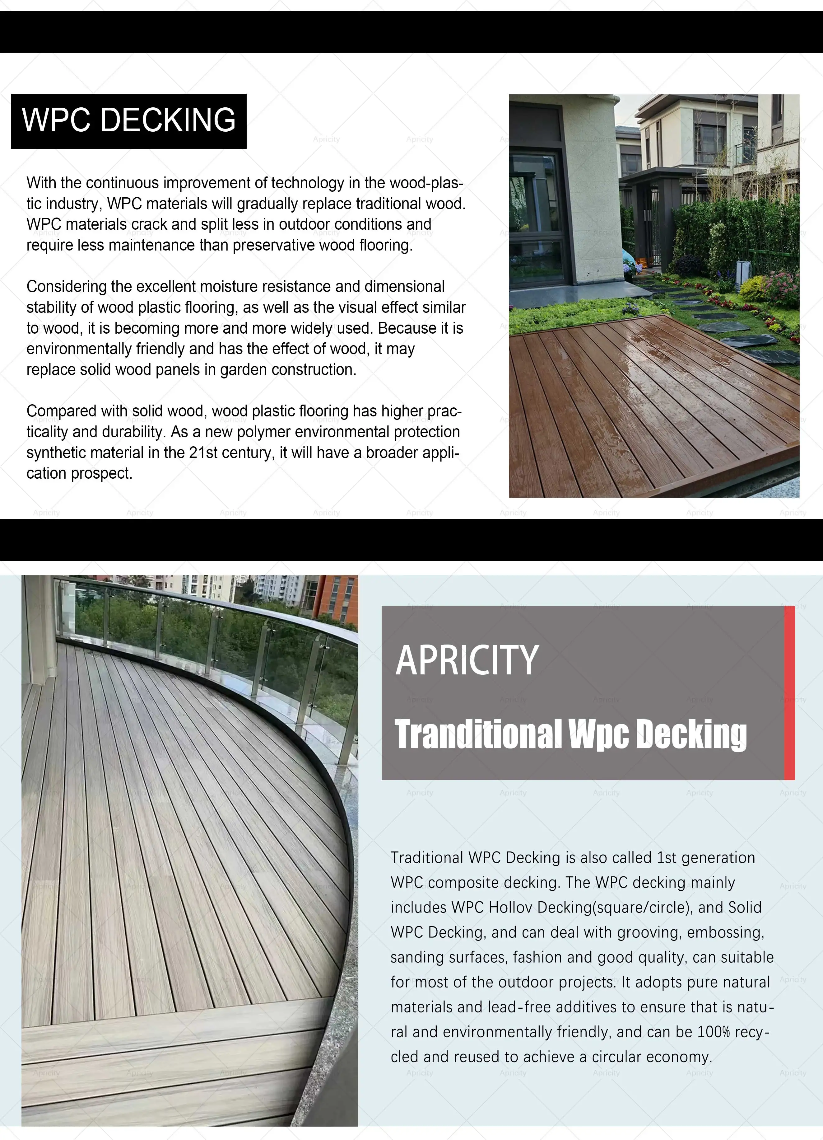 Planks Texture WPC Deck WPC Joist Decking WPC Floor Decking Sheet ...