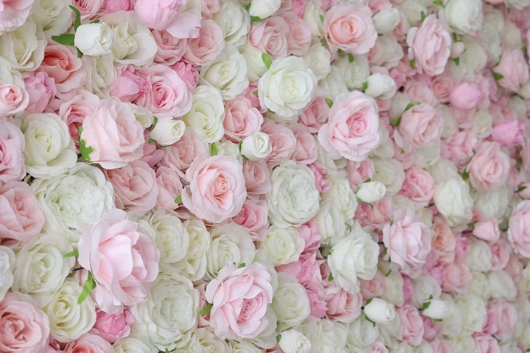 A01 Custom Pink White Floral Wall Panel Backdrop for Weddings