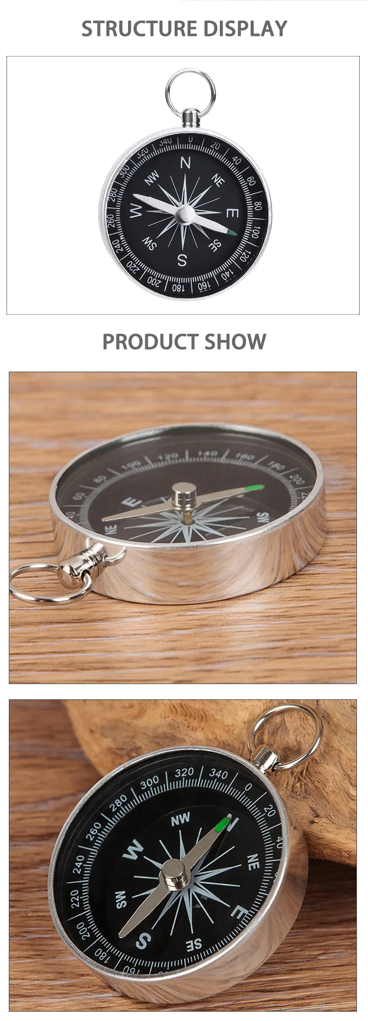 G44 Keychain Hanging Metal Gift Mini Pocket Compass North Needle ...