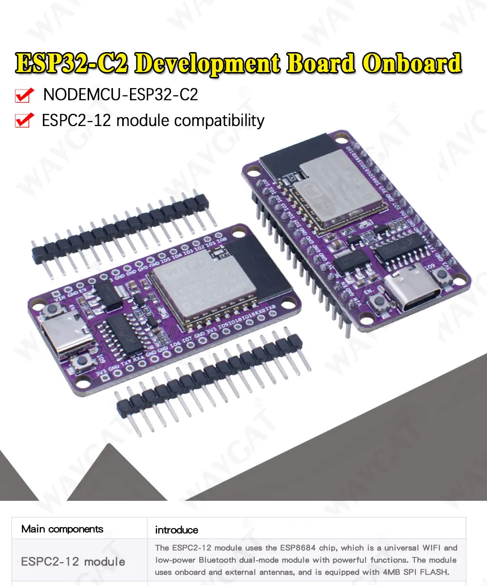 NODEMCU-ESP32-C2 Development Board - Compatible with Esp8684-devkitm-1