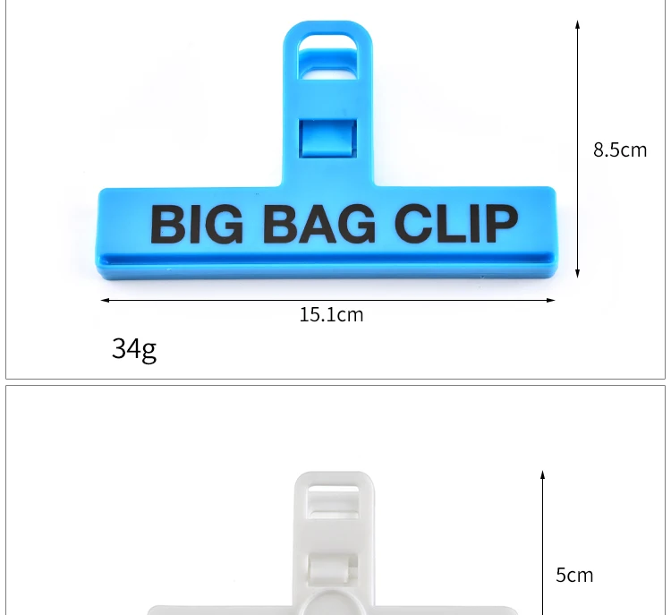 Customized logo Colorful Plastic Chip Bag Clips Seal Pour Food Storage ...