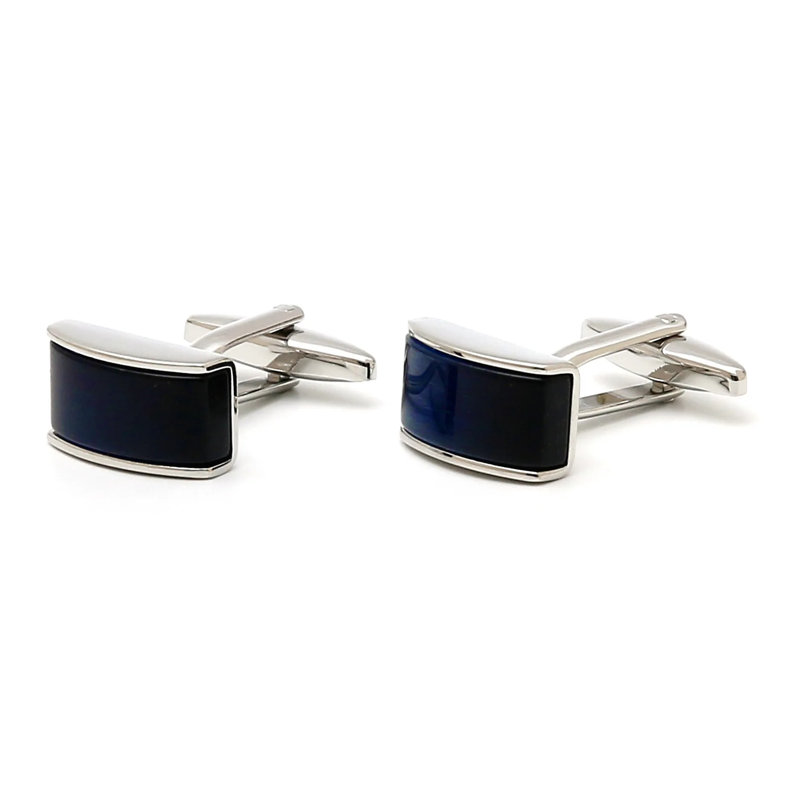 Men's Fashion Inlaid Blue Agate Square Cufflinks Formal Casual Dress ...