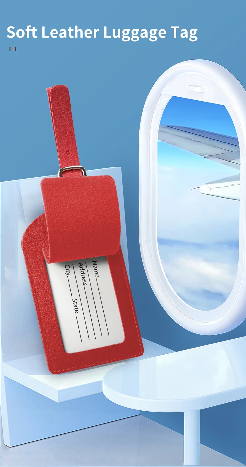 Custom Soft Faux Leather Name Luggage Tags - Popular Baggages Tag with ...