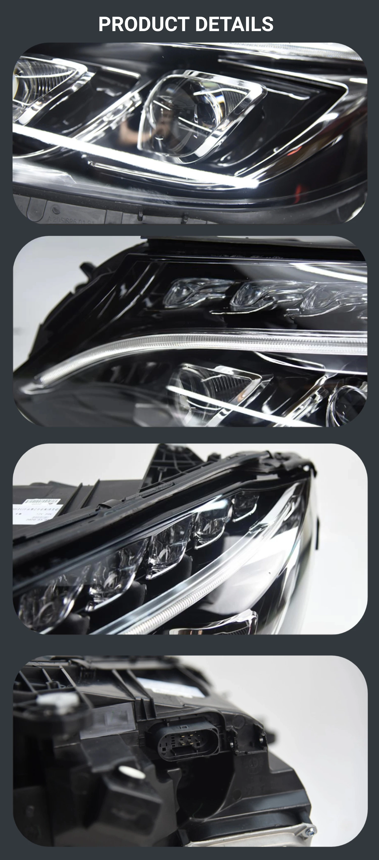 Modified Auto Headlamp For Mercedes W205 Headlight C-class C180 C250 ...
